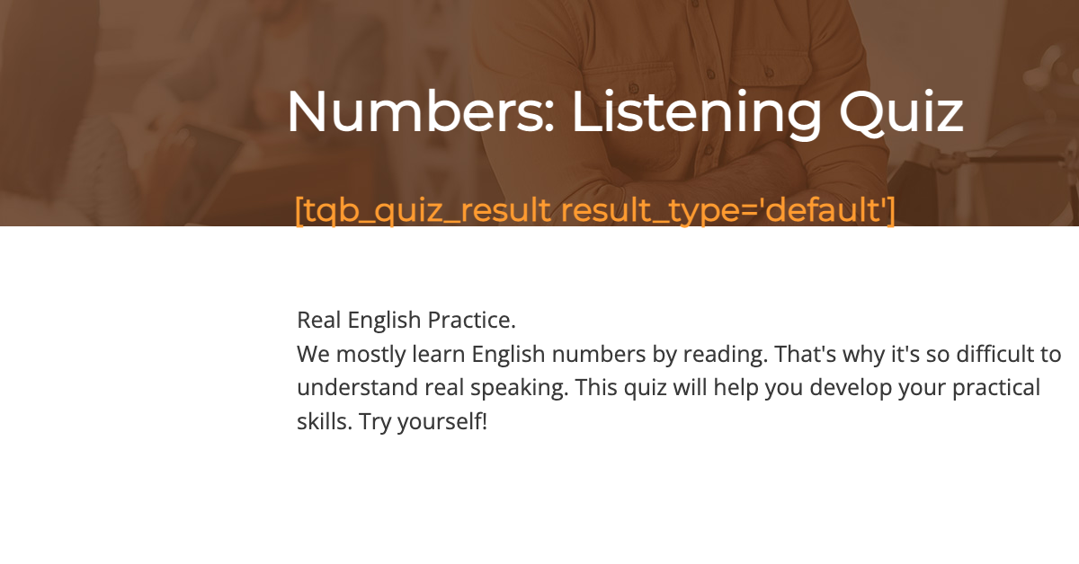 English Numbers | Listening Test | Smart English Learning